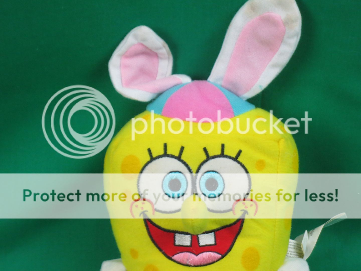 PLUSH EASTER BUNNY RABBIT EARS SPONGEBOB SQUARE PANTS CARTOON STUFFED ...